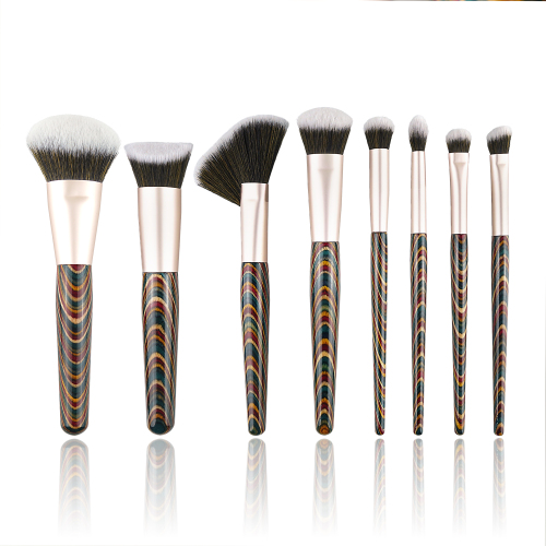 Buy Wholesale 8 Pcs Wooden Handle Beauty Black Makeup Brush Set Beauty Sourcing